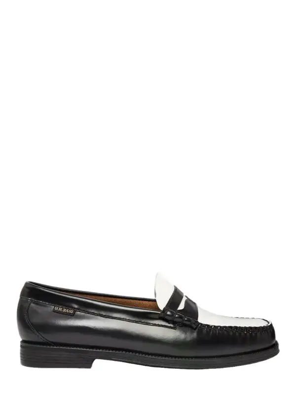 G.H.BASS Larson Flag Leather Loafers - Black