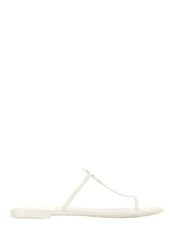Tory Burch White Leather Mini Miller Thong Slippers - Neutrals