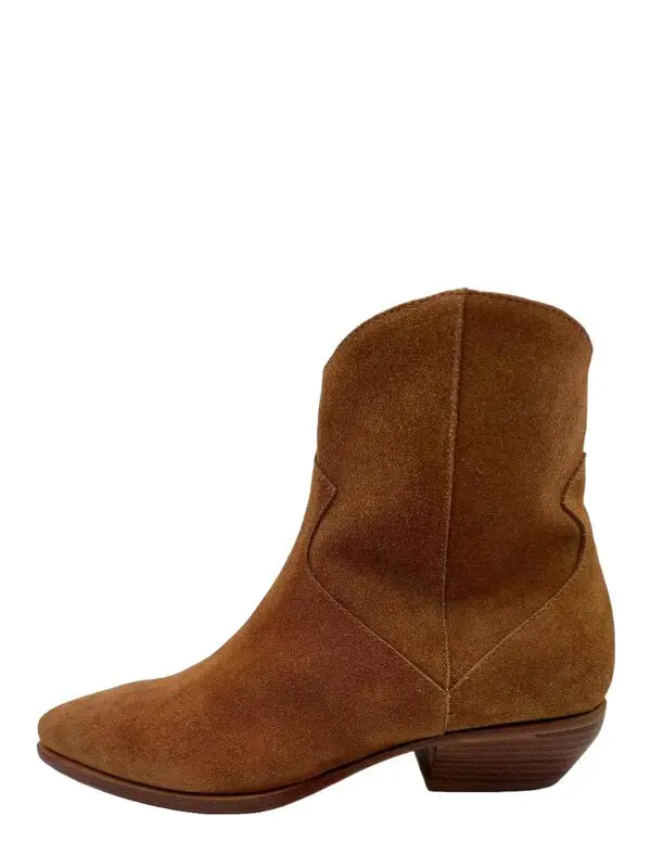 ELIA MAURIZI Suede Pointed-toe Ankle Boots - Brown