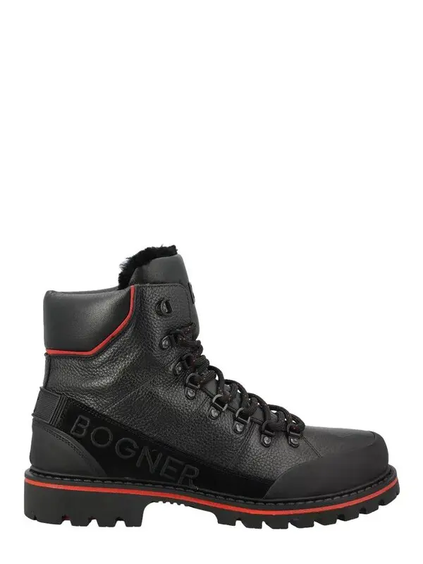 Bogner Lace-up Lug Sole Ankle Boots - Black