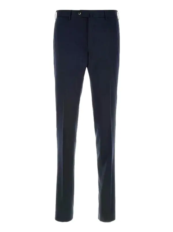 PT TORINO Tailored Pressed-crease Cotton Trousers - Blue