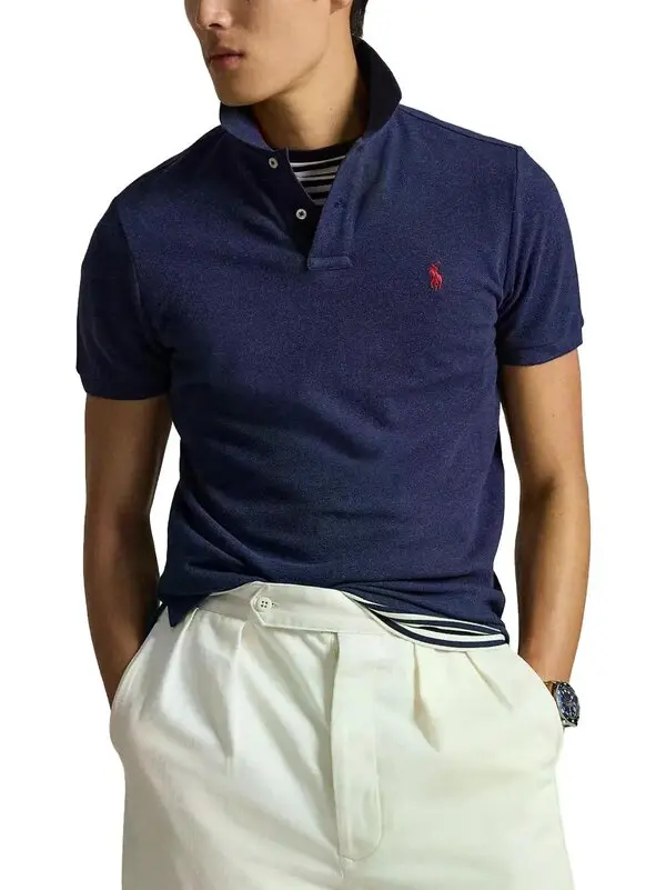 Polo Ralph Lauren Logo-embroidered Piqué Polo Shirt - Blue