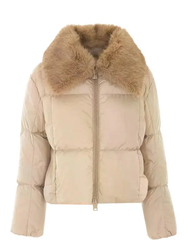 Herno Faux-fur Trim Padded Jacket - Neutrals