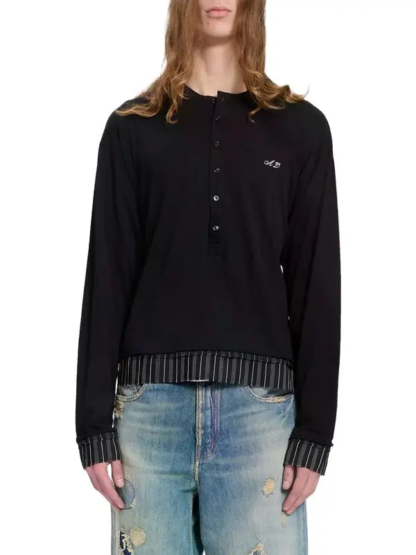 ANN DEMEULEMEESTER Las Serafino Long-sleeved T-shirt - Black
