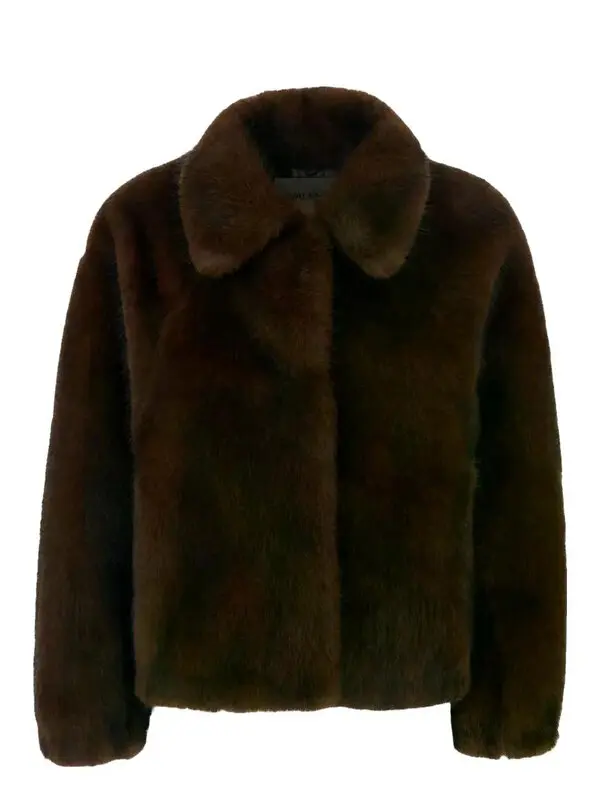 VALENTINI 1972 Faux-fur Wide Collar Jacket - Brown