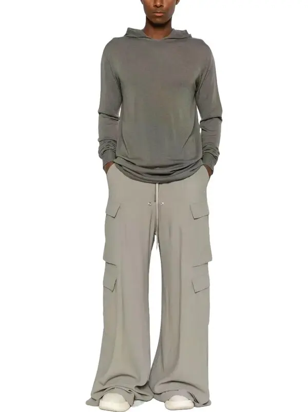 Rick Owens Oversized Fine-knit Hoodie - Grey