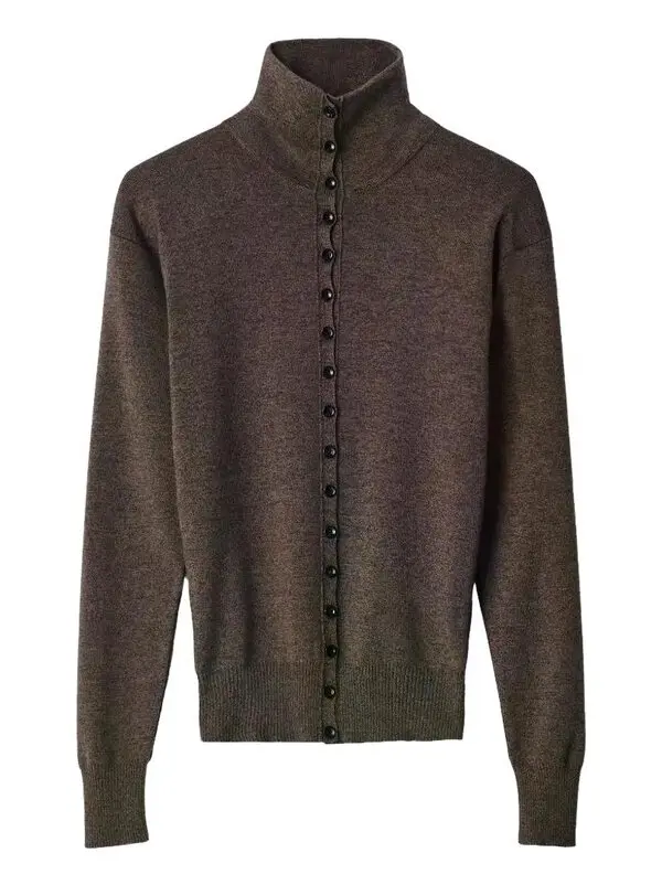LEMAIRE Buttoned Top In Fine Wool - Brown