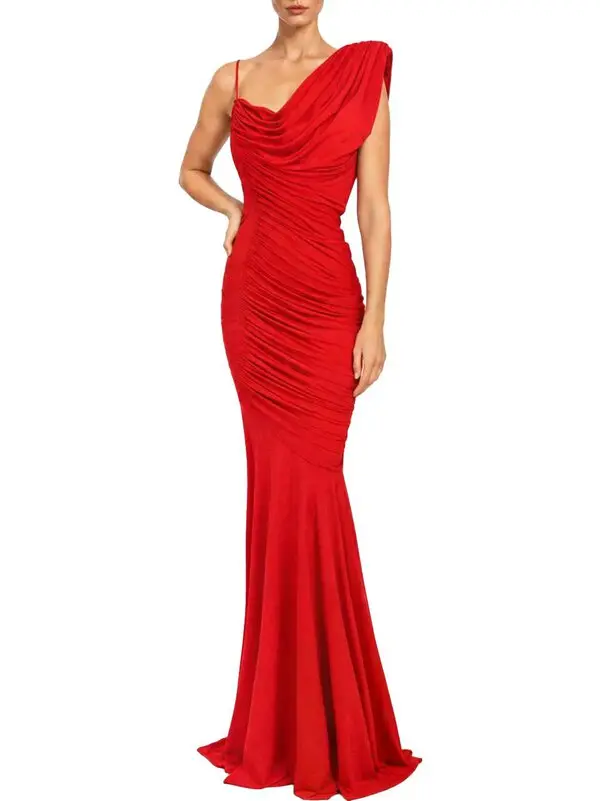 V:PM ATELIER Sade Ruched Maxi Dress - Red