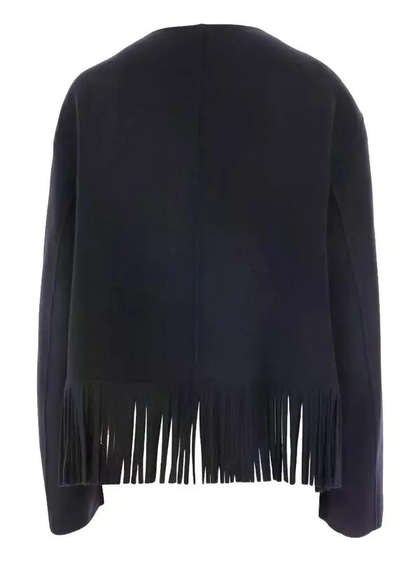 Carven Fringe-trimmed Double-breasted Jacket - Blue
