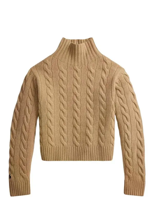 Polo Ralph Lauren Cable Knit High Neck Sweater - Neutrals