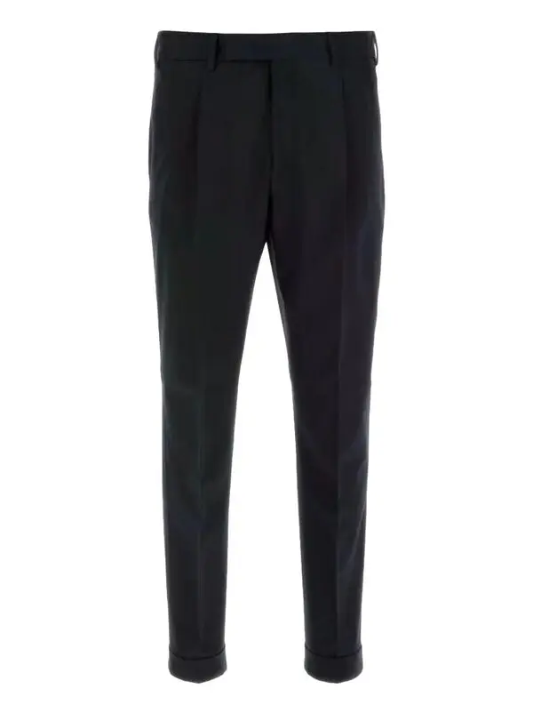 PT TORINO Wool Pleated Trousers - Blue