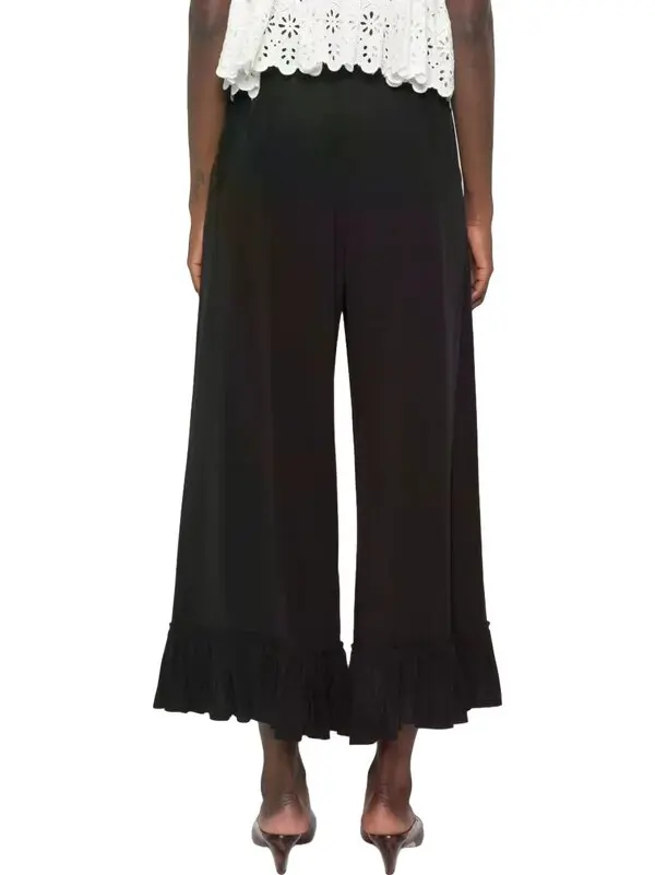 Chloé Ruffled Silk Crepe De Chine Trousers - Black