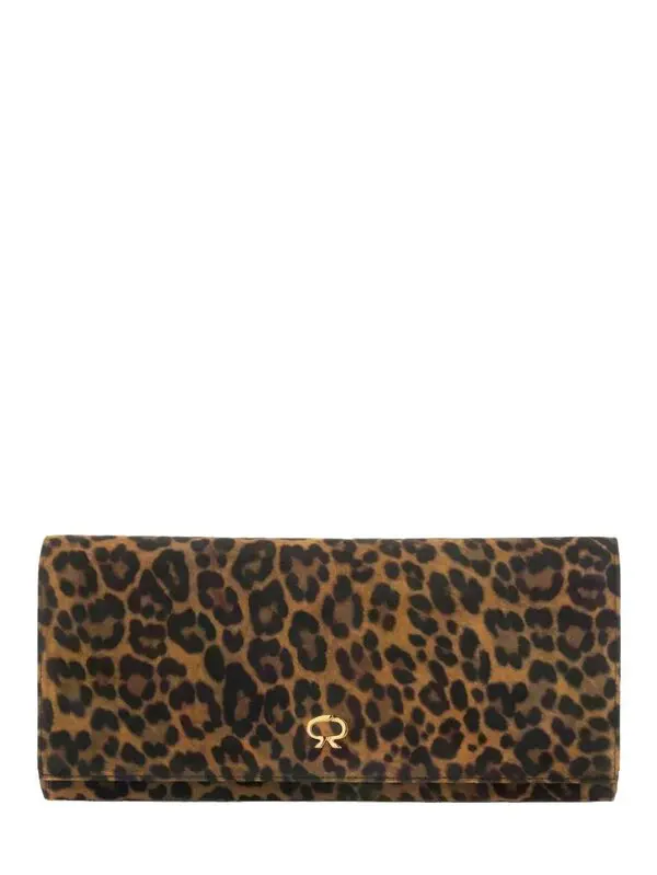 GIANVITO ROSSI Monica Leopard-print Clutch Bag - Brown