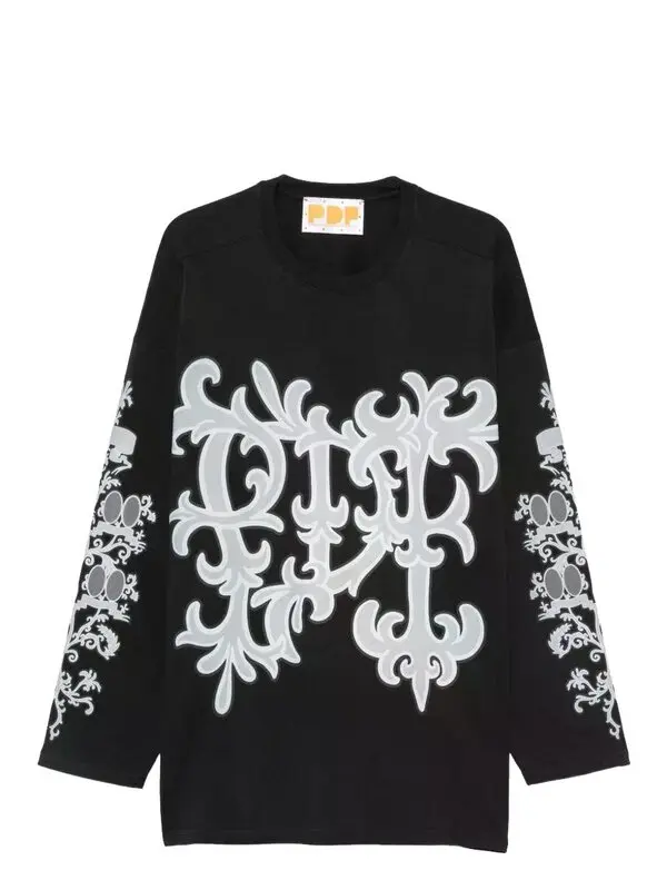 PDF Graphic-print Long-sleeve T-shirt - Black