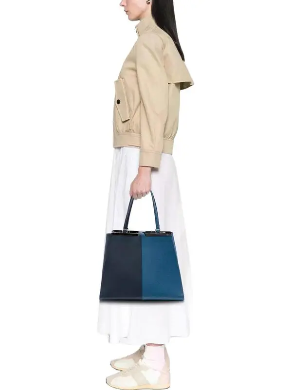 Fendi 2010-2026 Large Bicolor Vitello Elite 3jours Tote Bag - Blue