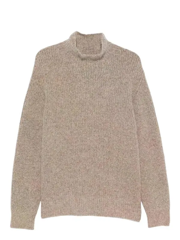 ROBERTO COLLINA Ribbed Knit High-neck Sweater - Neutrals