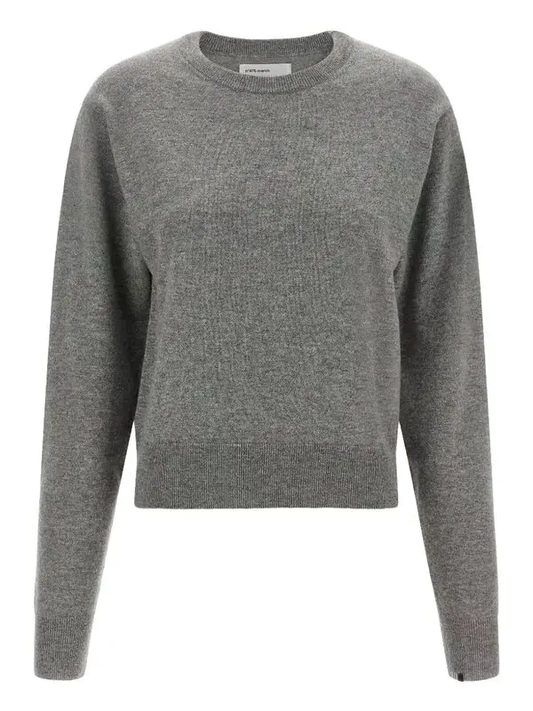 Extreme Cashmere Cashmere Mélange Crew Neck Sweater With Striped Embroidery - Grey