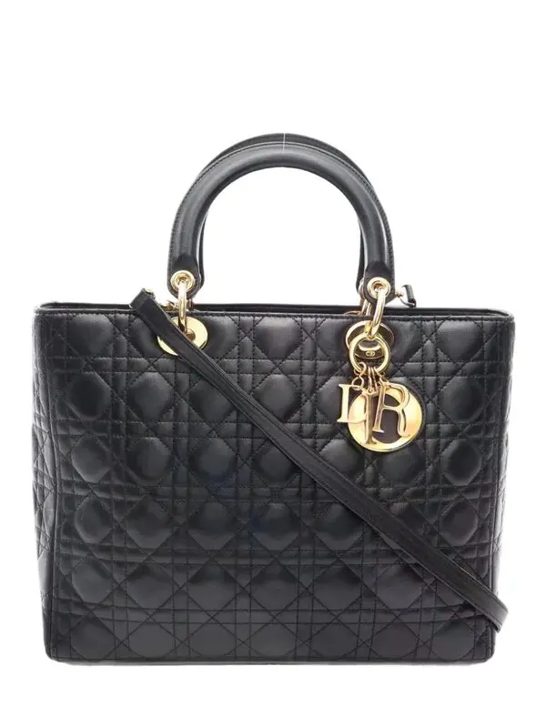 Dior 2000s Lady Cannage Tote Bag - Black