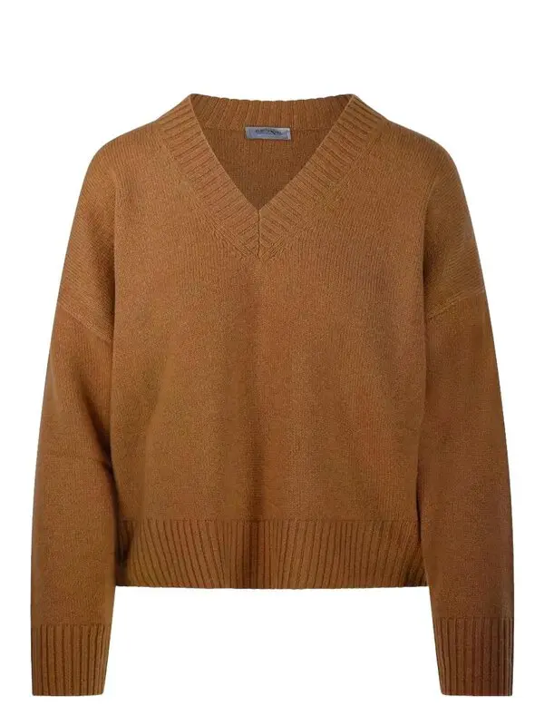 BEYOU V-neck Knit Sweater - Brown