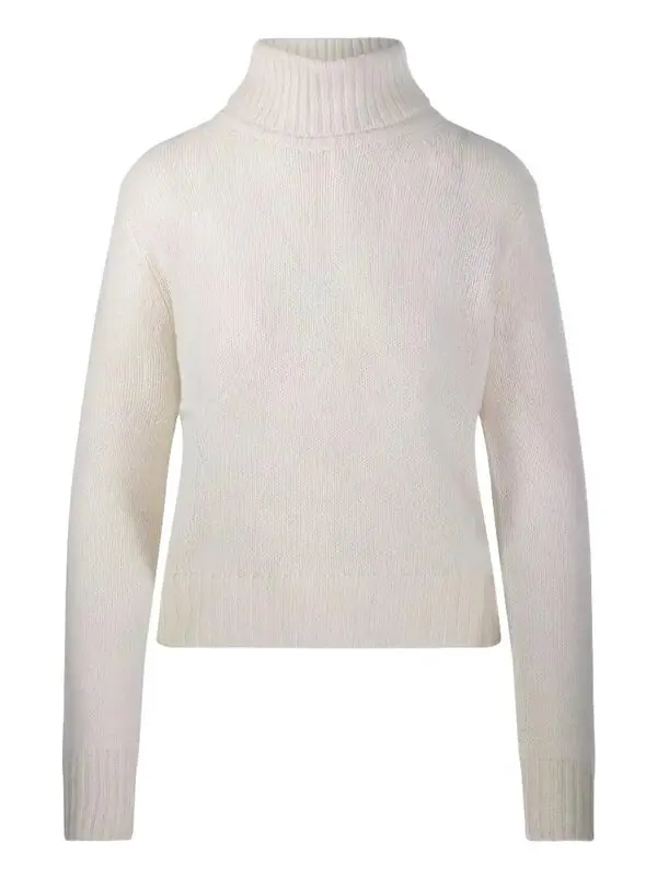BEYOU Ribbed-knit Turtleneck Sweater - White