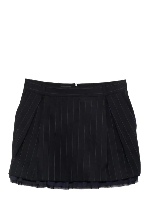 Pinko Pinstripe-pattern Pleated Mini Skirt - Blue
