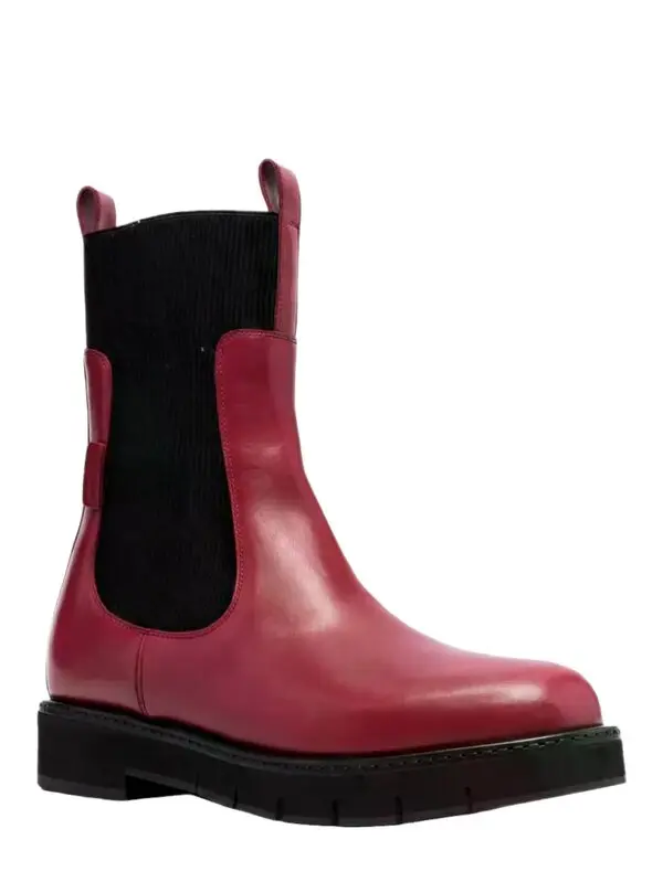 FERRAGAMO Ribbed Chelsea Boots - Red