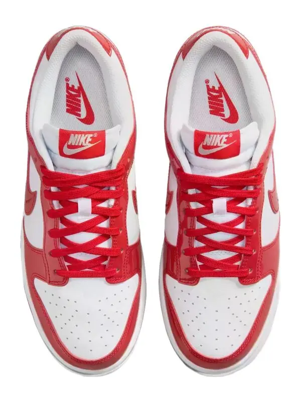 Nike Dunk Low Patent Leather Sneakers - Red