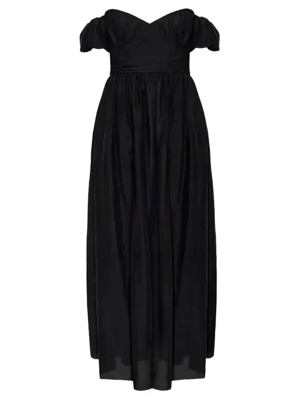Matteau Off-shoulder Puffed-sleeve Maxi Dress - Black