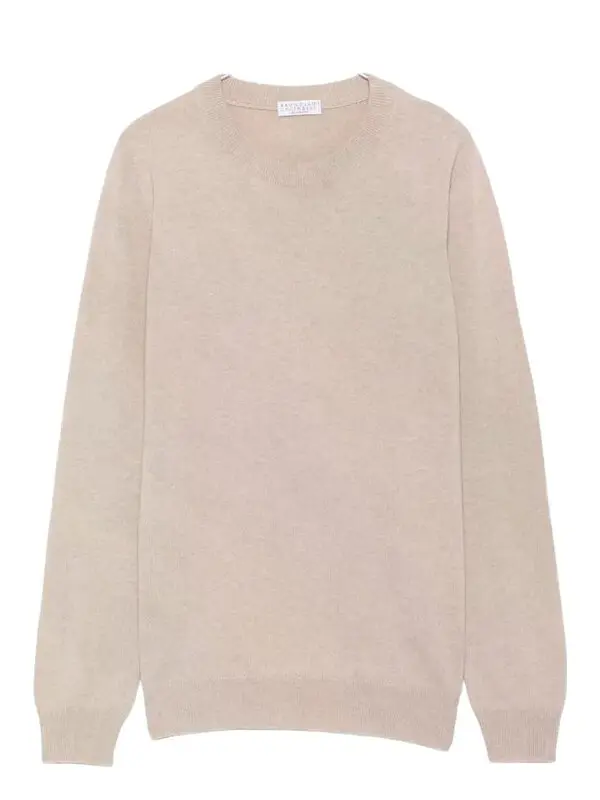 Brunello Cucinelli Crew Neck Long Sleeve Sweater - Neutrals