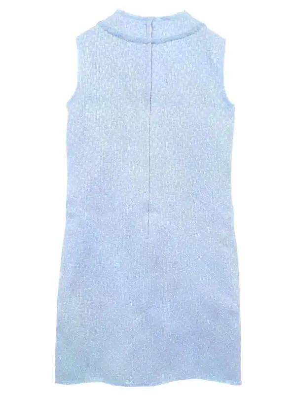 Dolce & Gabbana Dg-logo Tweed Mini Dress - Blue