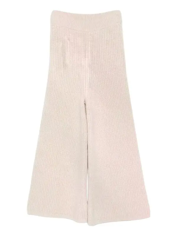 ELY ELY Ribbed-knit Cropped Trousers - Neutrals