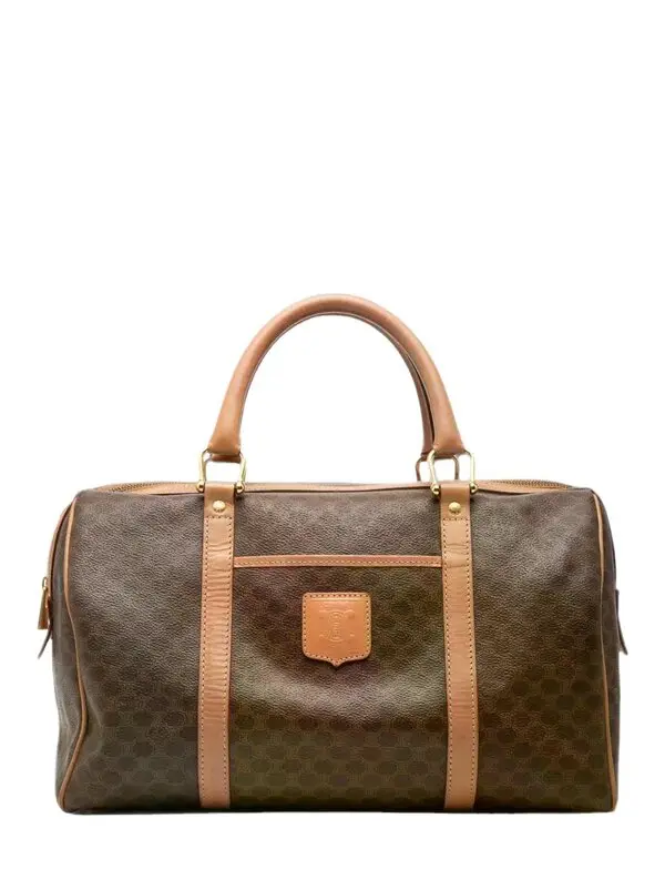 Celine 2014 Macadam Coated Canvas Boston Bag - Brown