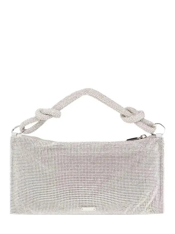Cult Gaia Hera Nano Knotted Rhinestone Tote Bag - Silver