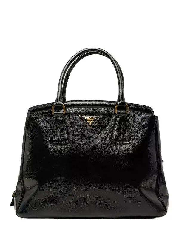 Prada Saffiano Vernice Parabole Tote Bag - Black