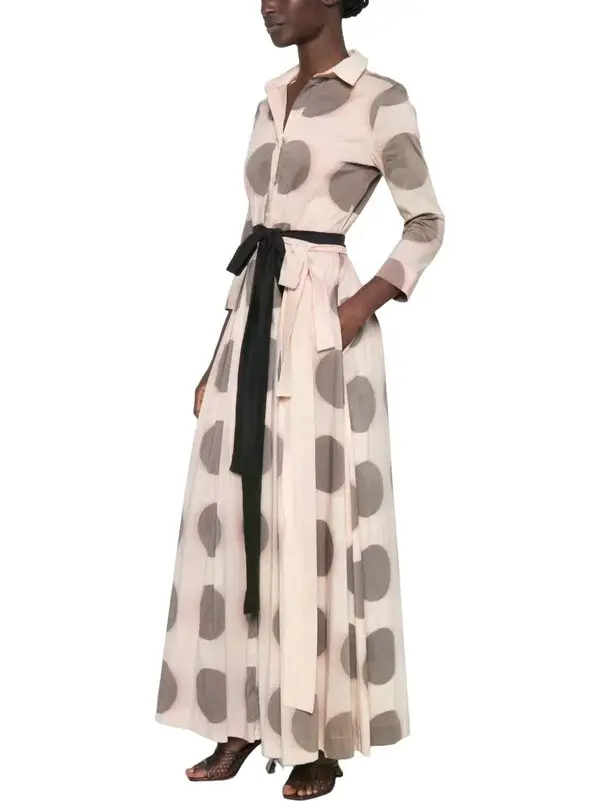 Camilla Polka-dot Belted Maxi Dress - Pink