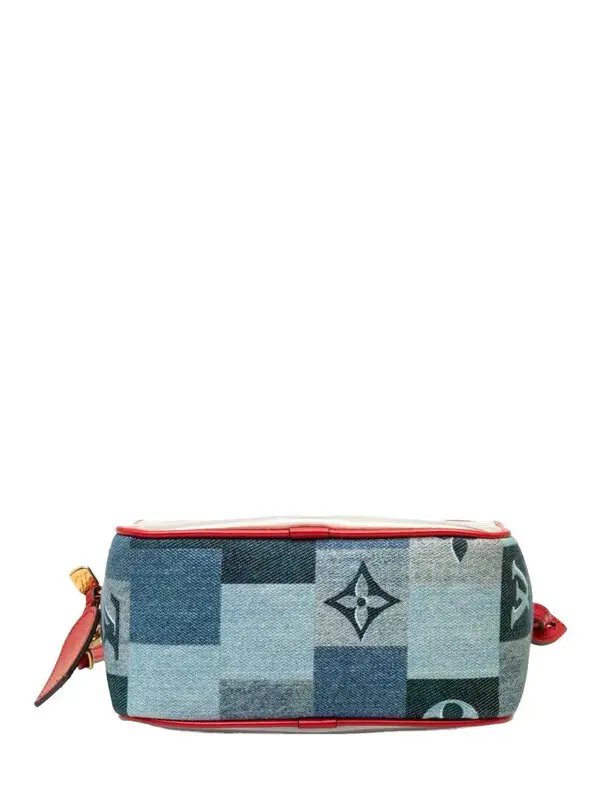LOUIS VUITTON 2019 Monogram Denim Patchwork Beach Pouch Shoulder Bag - Blue