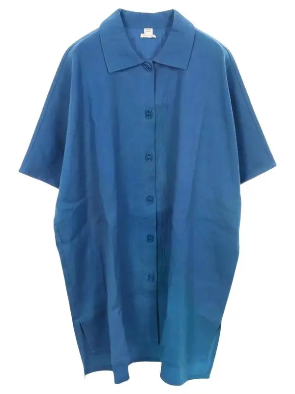 Hermès 2000s Chaine D'ancre Button Shirt Mini Dress - Blue