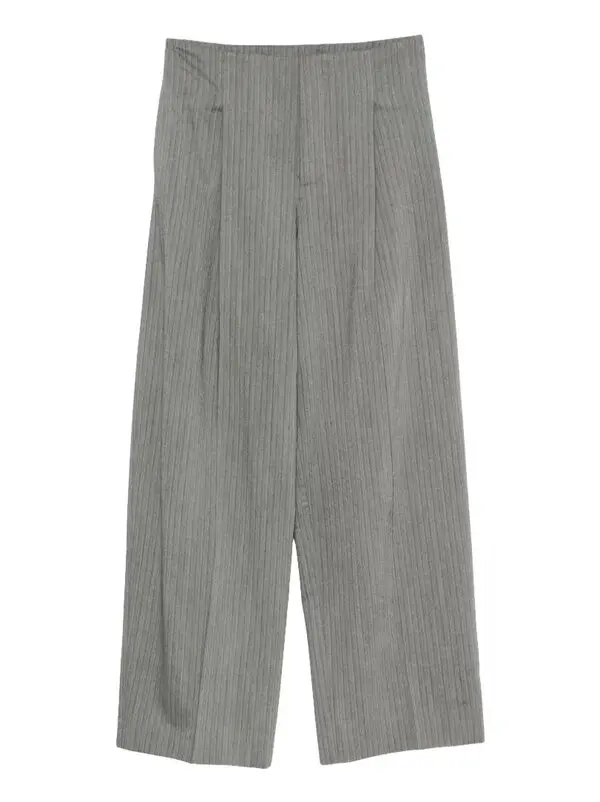 Alberta Ferretti Pinstripe-pattern Trousers - Grey