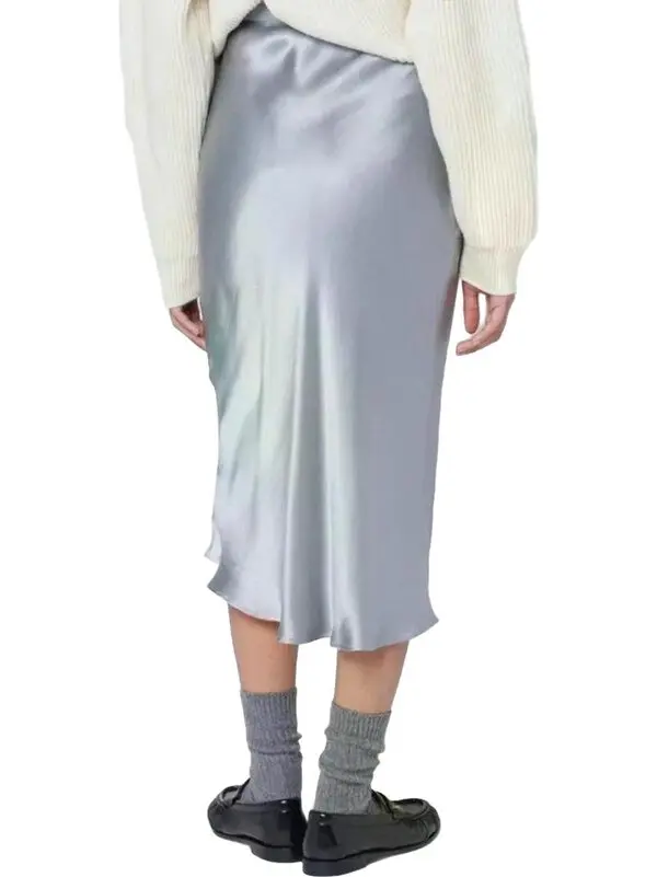 ANINE BING Silk Midi Skirt - Blue