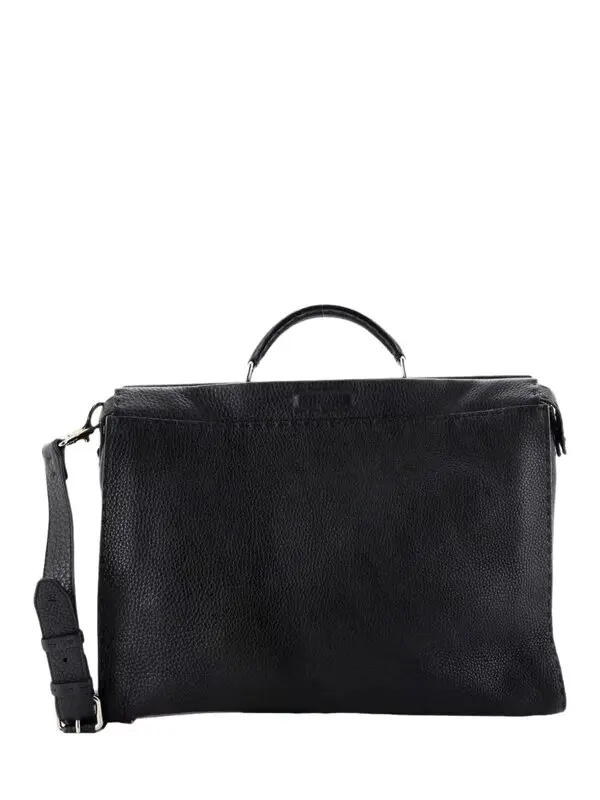 Fendi Monster Selleria Peekaboo Bag Leather Xl Satchel - Black