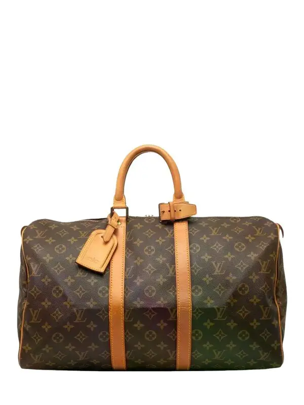 LOUIS VUITTON Monogram Keepall 45 Travel Bag - Brown
