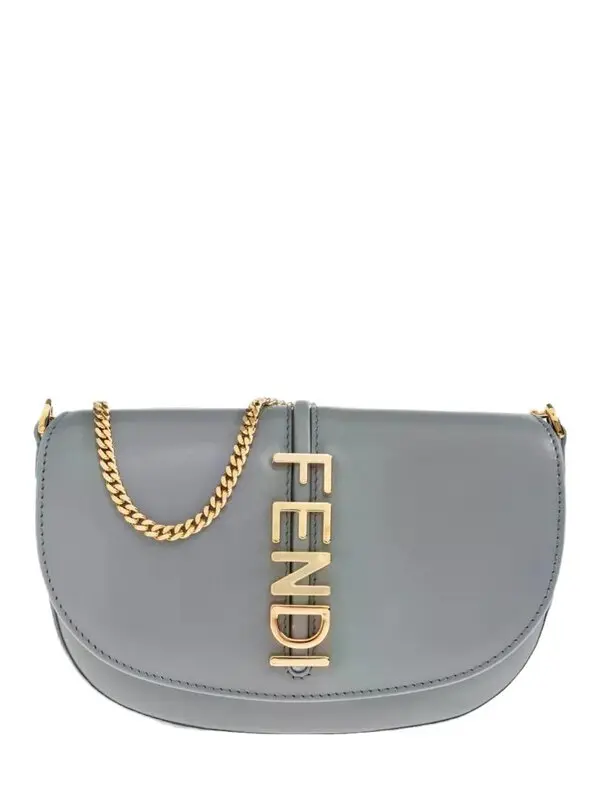 Fendi Graphy Logo-plaque Shoulder Bag - Blue