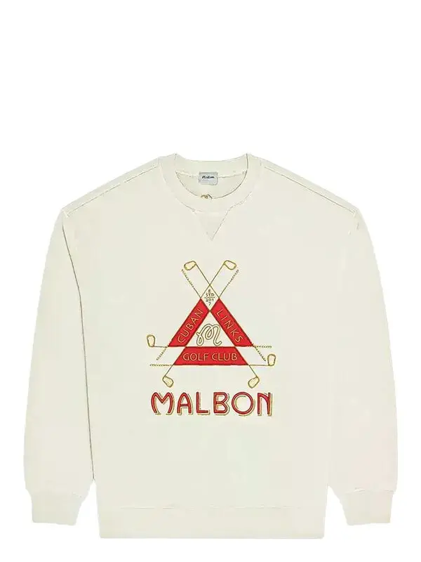 MALBON Trinity Logo-embroidered Crew Neck Sweater - Neutrals