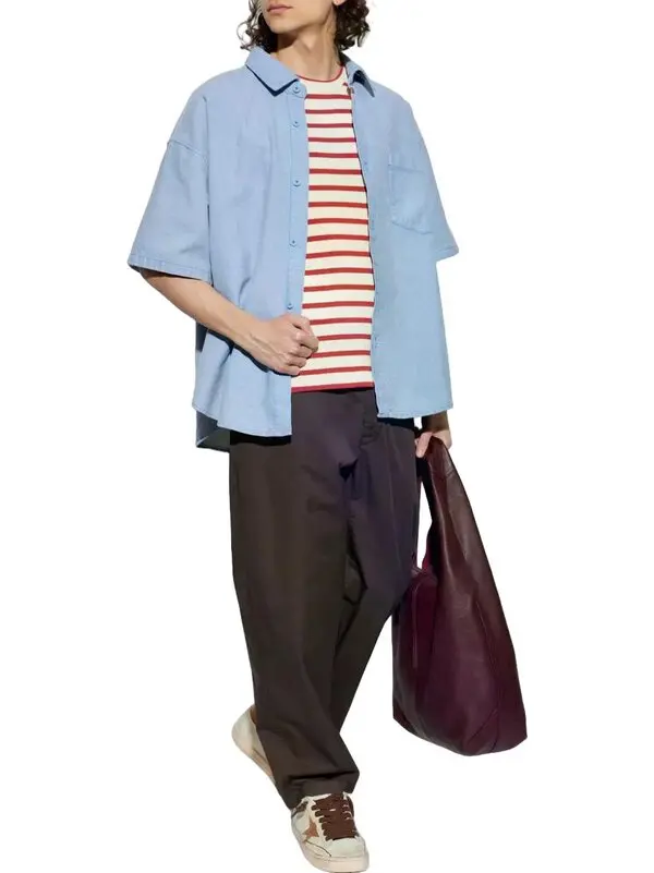 American Vintage Short-sleeve Denim Shirt - Blue