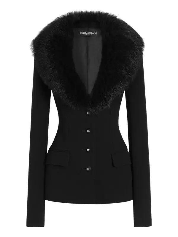 Dolce & Gabbana Single-breasted Wool Jacket Collection - Black