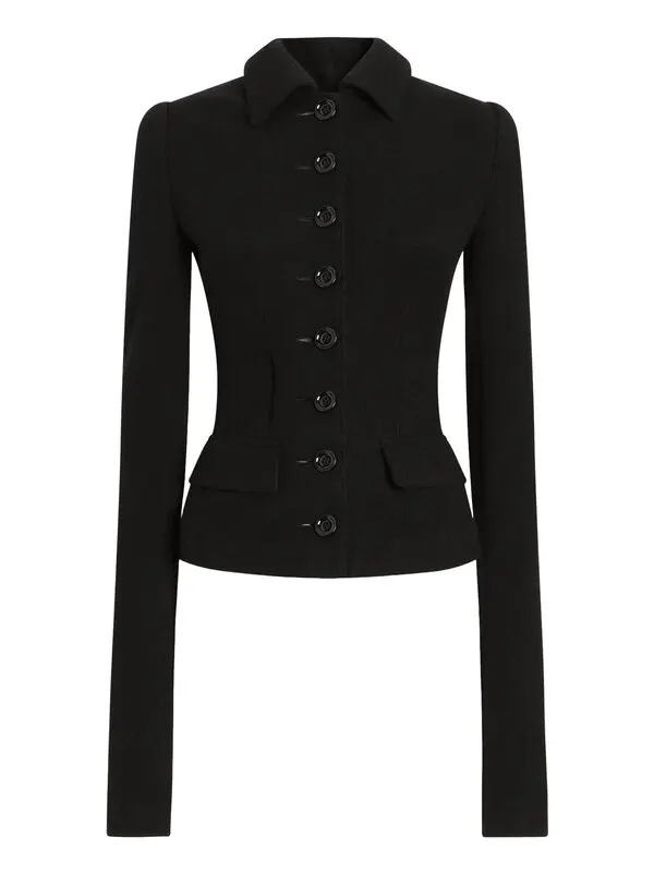 Dolce & Gabbana Single-breasted Wool Jacket Collection - Black