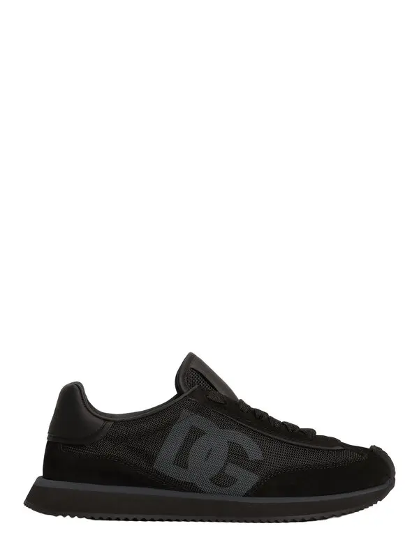 Dolce & Gabbana Mixed-material Dg Cushion Sneakers - Black