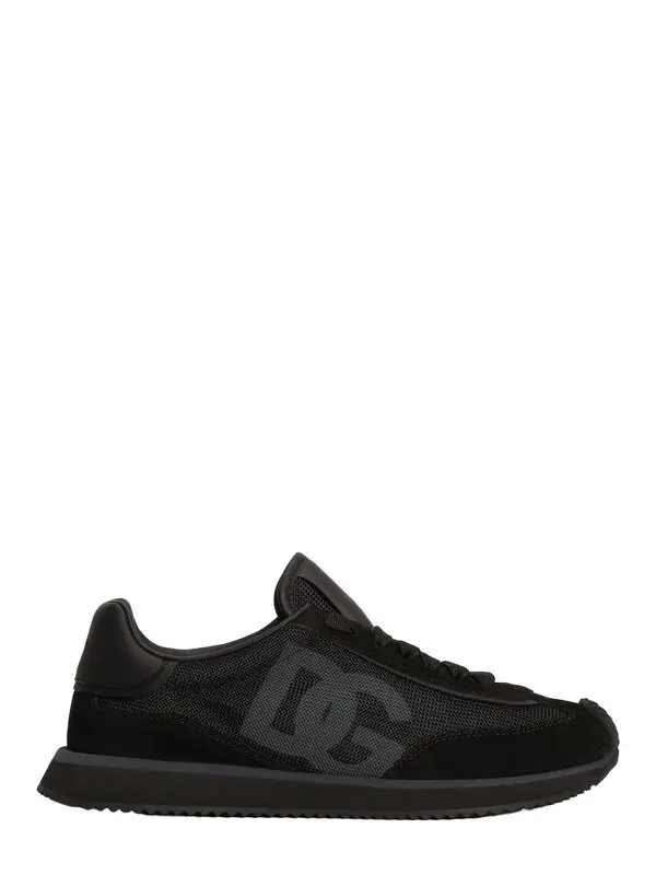 Dolce & Gabbana Mixed-material Dg Cushion Sneakers - Black