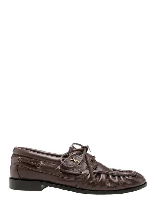 Saint Laurent Le Loafer Leather Loafers - Brown
