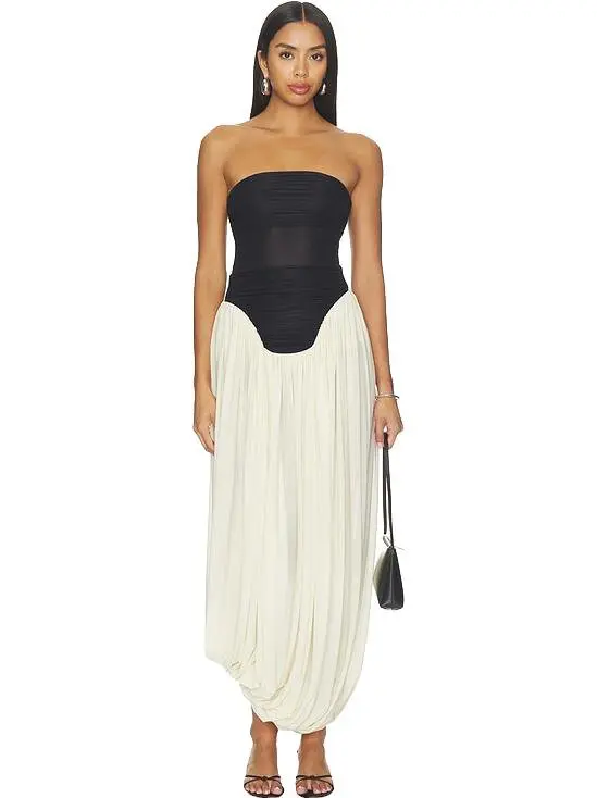 MAYGEL CORONEL Lux Strapless Dress In . Also - Cream